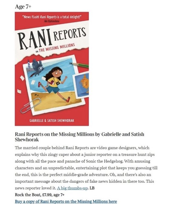 RANI REPORTS - A 'Best Children's Books of 2023' | Hannah Sheppard ...
